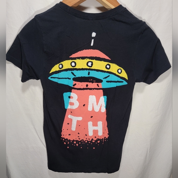 Tops | Bring Me The Horizon Bmth Ufo Flying Saucer Black Band Tee T ...